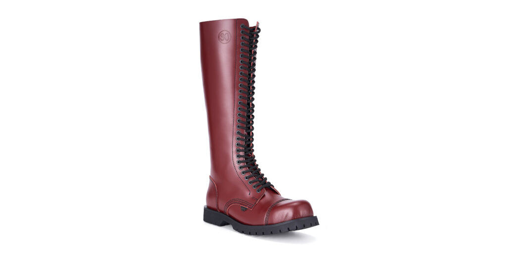 30 EYELET CHERRY RED LEATHER BOOTS-THE PARA